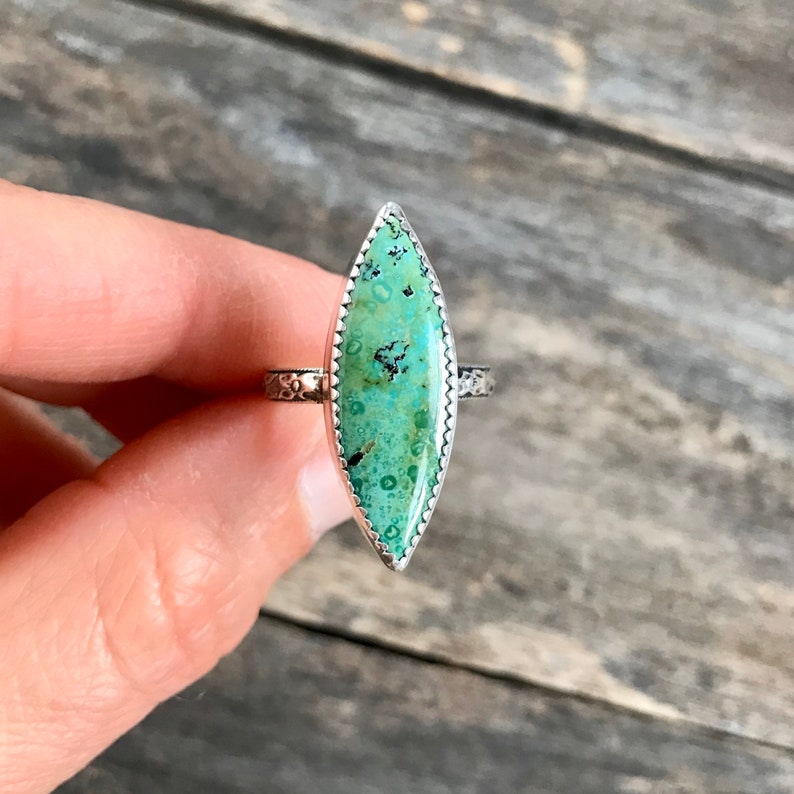 Size 6.5 Turquoise Ring Sterling Silver Ring Gemstone Ring - Etsy