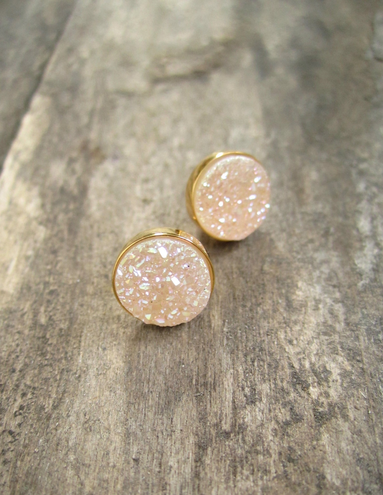 Natural Druzy Earrings Druzy Studs Druzy Quartz Jewelry - Etsy