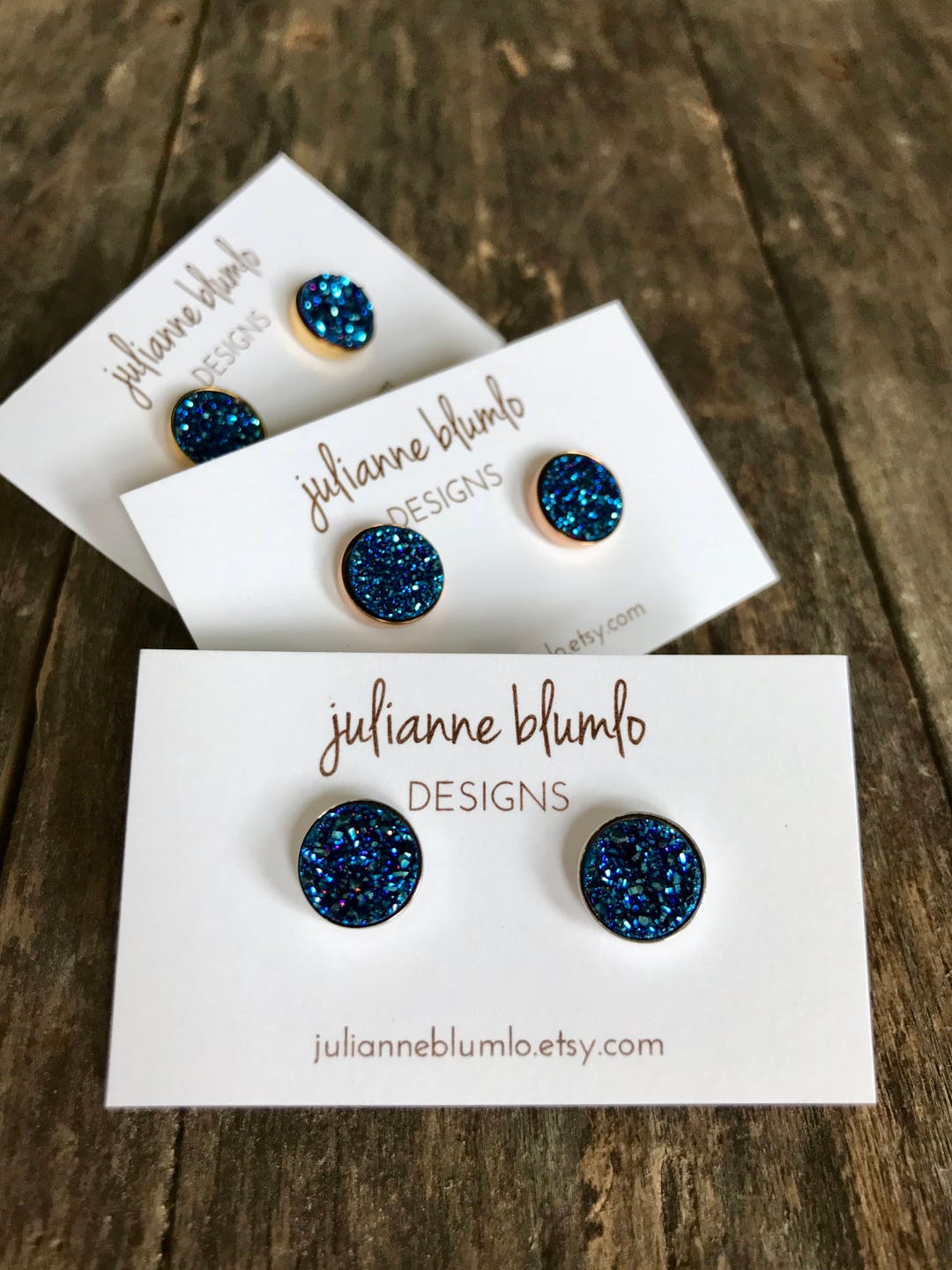Celestial Jewelry, Druzy Stud Earrings, Blue Druzy, Blue Studs, Druzy ...