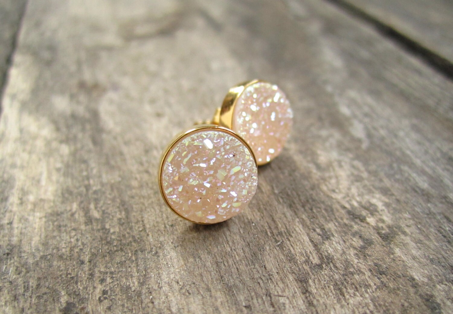Natural Druzy Earrings Druzy Studs Druzy Quartz Jewelry - Etsy