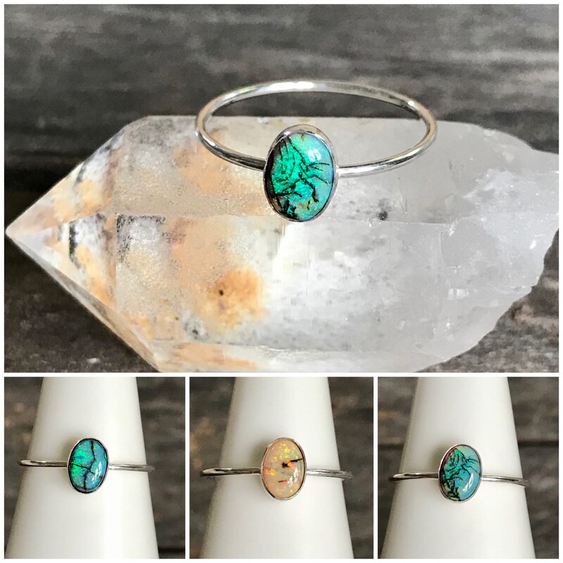 Thin Opal Ring - Etsy