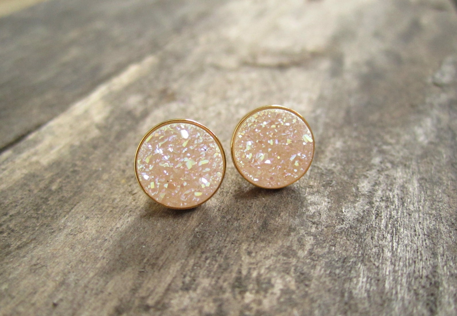 Natural Druzy Earrings Druzy Studs Druzy Quartz Jewelry - Etsy