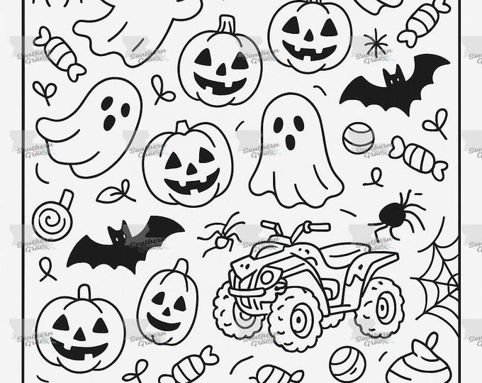 Halloween Stuff - Printable I Spy Coloring Activity Page - Etsy
