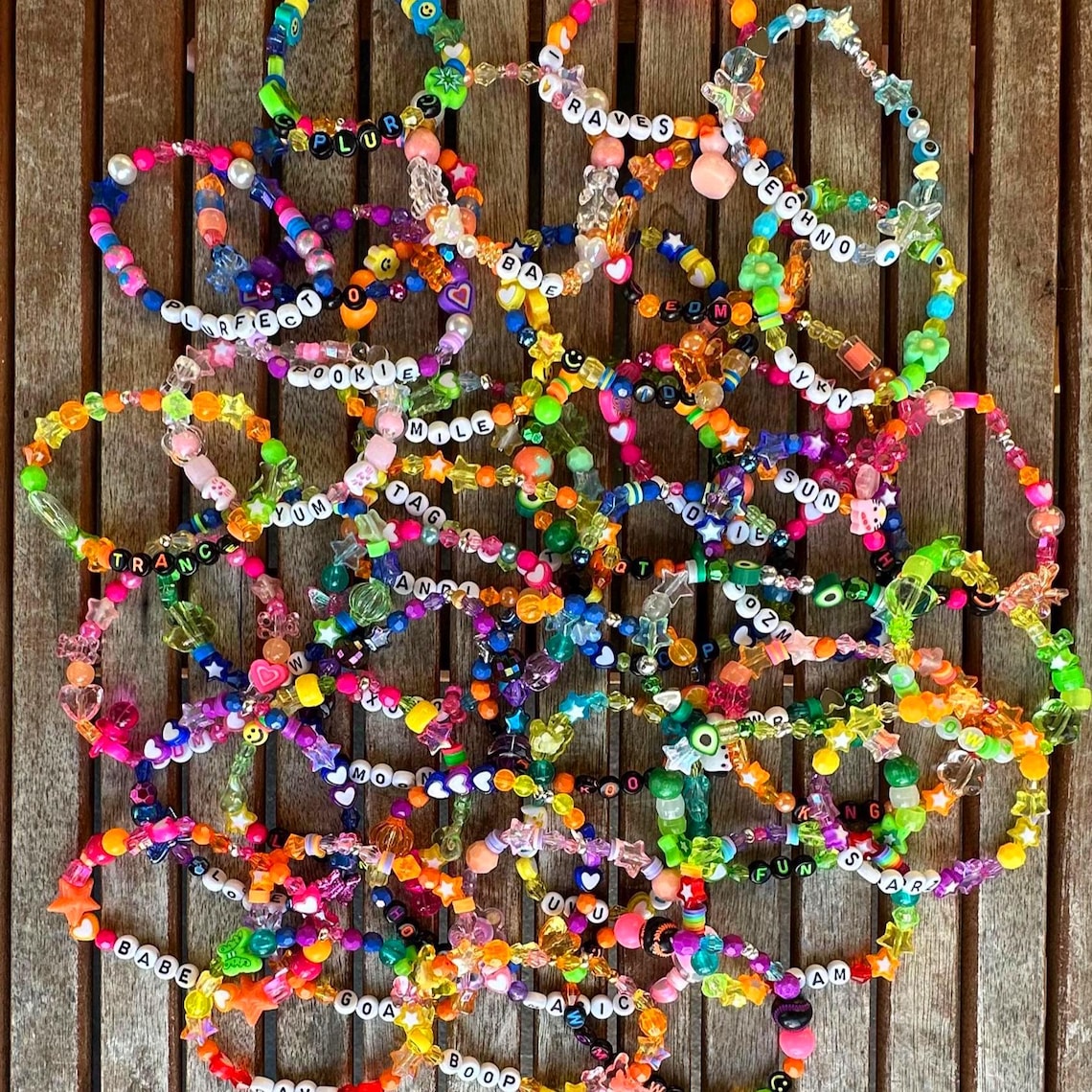 Handmade Kandi Bracelet: Custom Beaded Rave Festival Accessories - Etsy