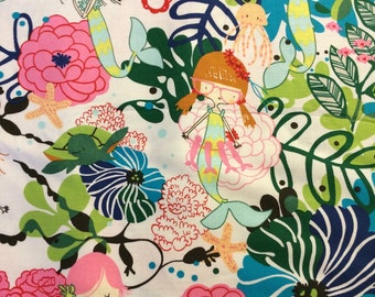 Mermaid quilt fabric | Etsy