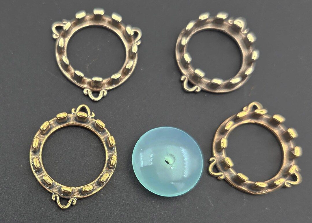 KF650 14mm Bezel Setting With 2 Loops: Use for Bead, Pendant or ...