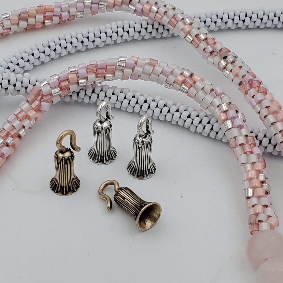 KF455 Trumpet Flower Cone Hook Clasp: Silver or Bronze Jewelry Finding ...