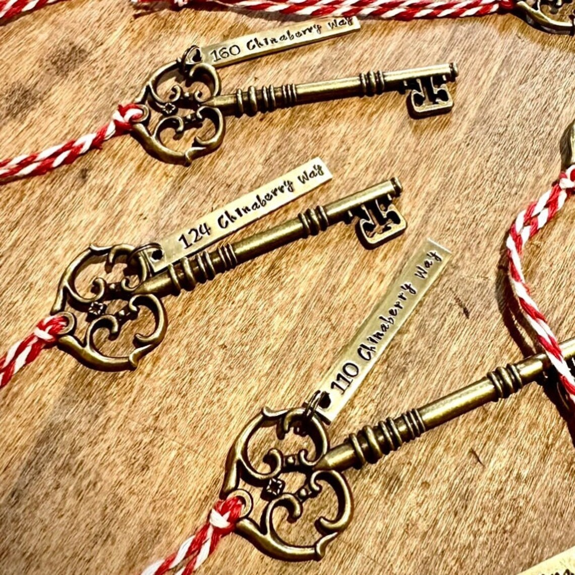 Personalized Brass Key Ornament: First Home Christmas Tree Decoration ...