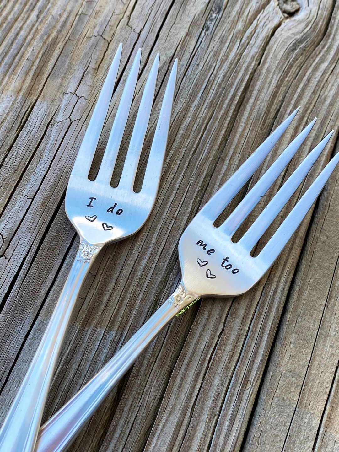 Wedding Forks Hand Stamped Forks Bride and Groom Gifts Personalized ...