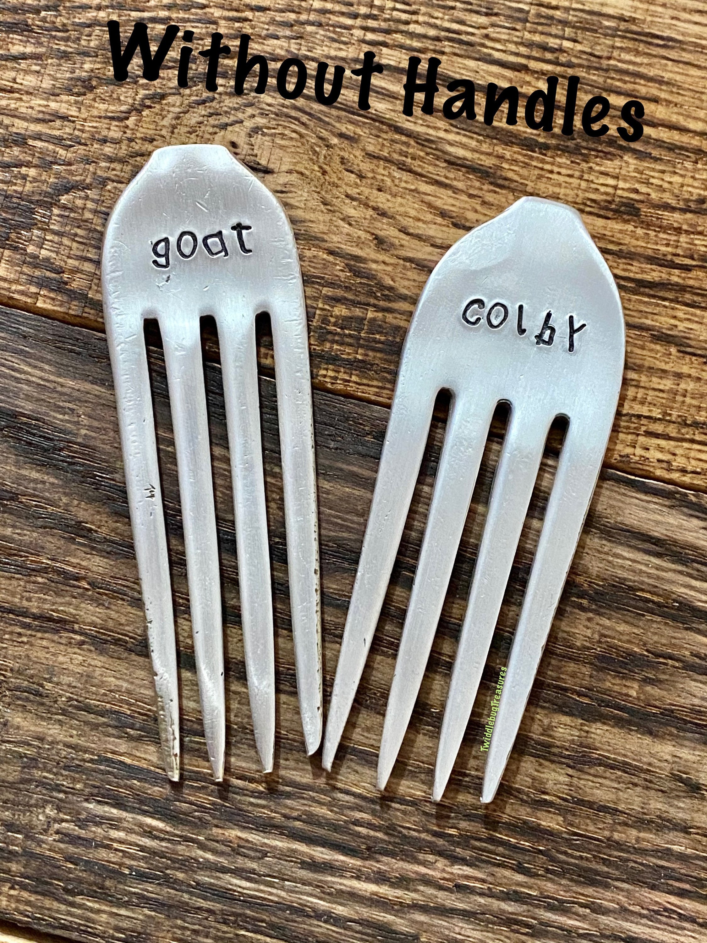 Fork Cheese Markers - Vintage Fork - Charcuterie Forks - Hand Stamped ...