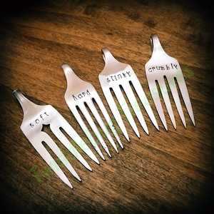 Fork Cheese Markers - Vintage Fork - Charcuterie Forks - Hand Stamped ...