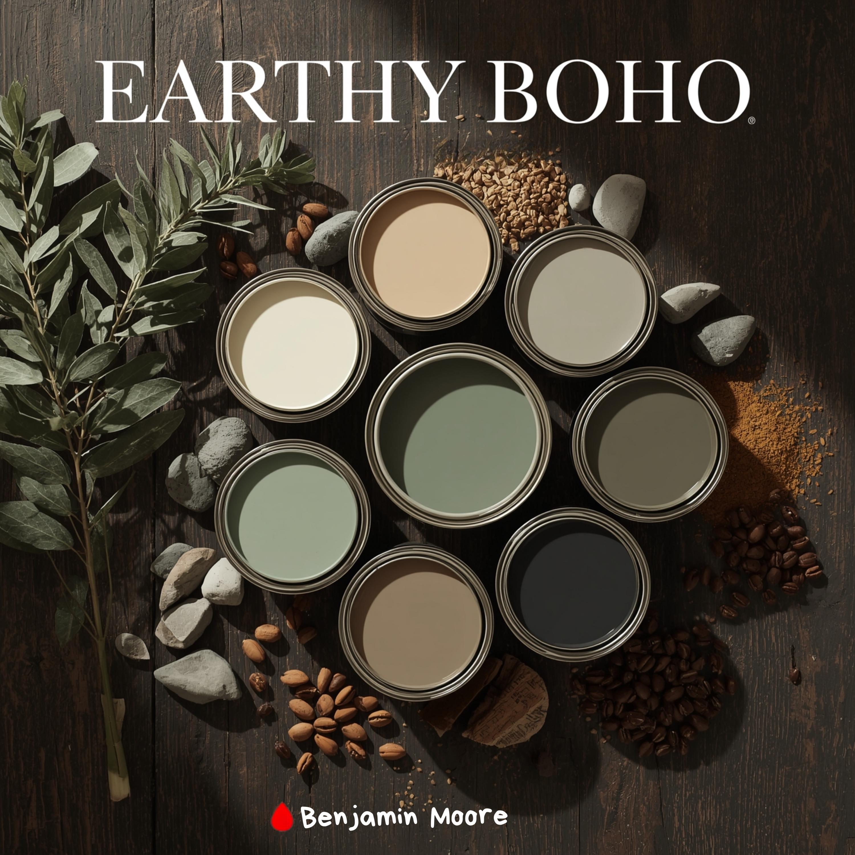 Earthy Boho Neutral Paint Palette: Benjamin Moore Interior Colors ...