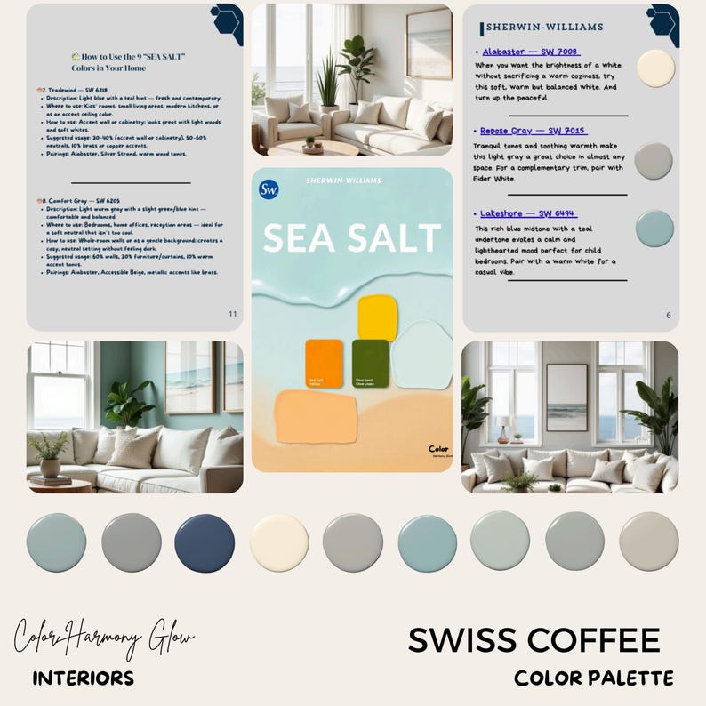 Sea Salt Inspired Whole‑home Paint Palette (sherwin‑williams) — Coastal ...