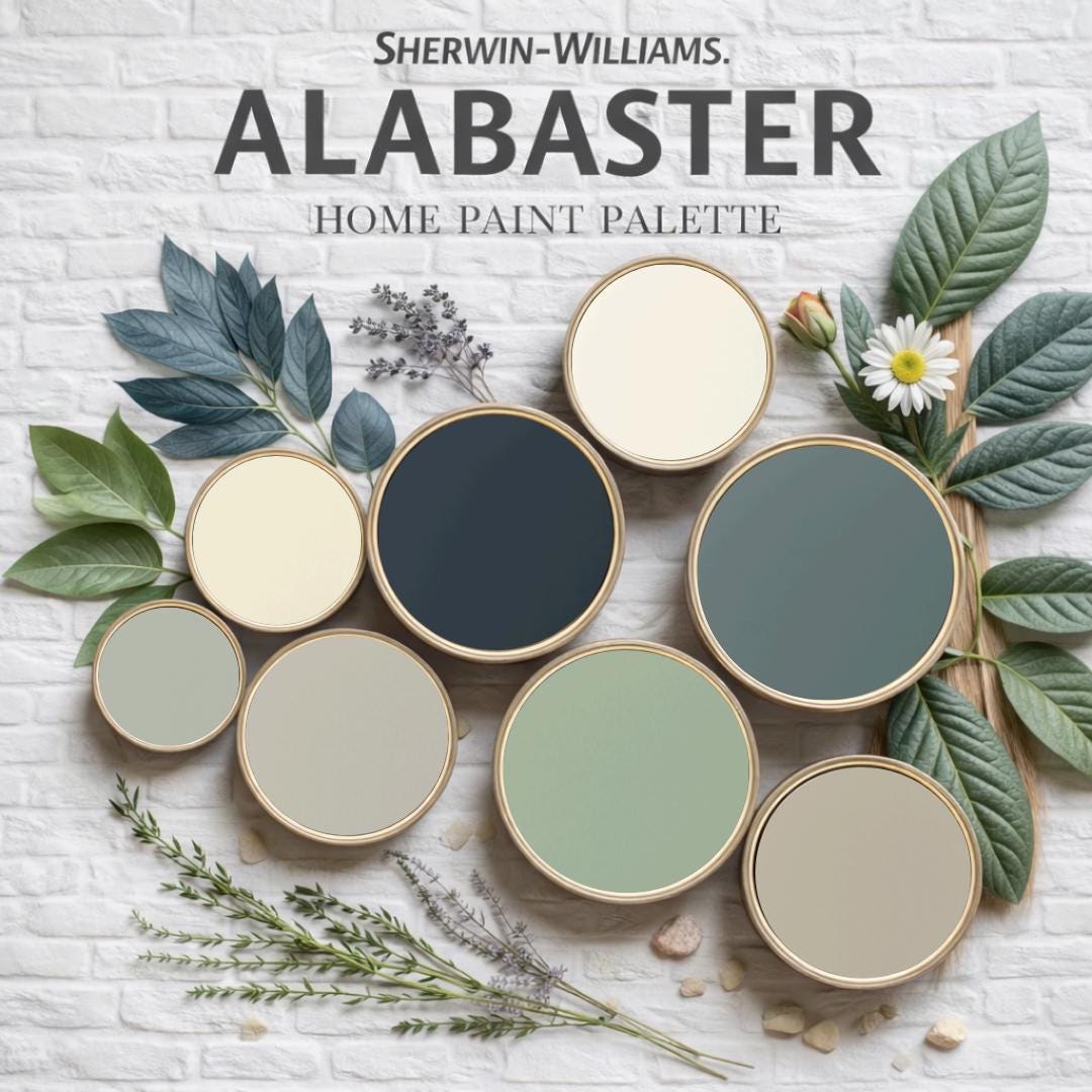 Sherwin Williams Alabaster Color Palette – Modern Neutral Paint Set - Etsy