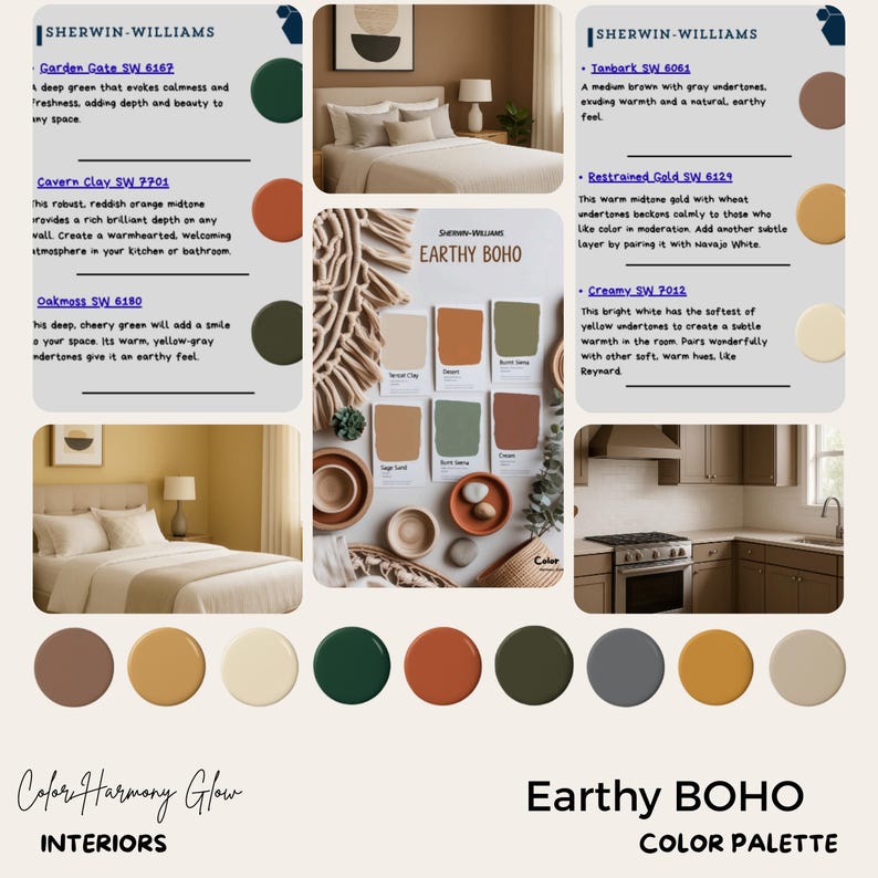 Boho Sherwin Williams Color Palette for a Warm, Earthy Home – Includes ...