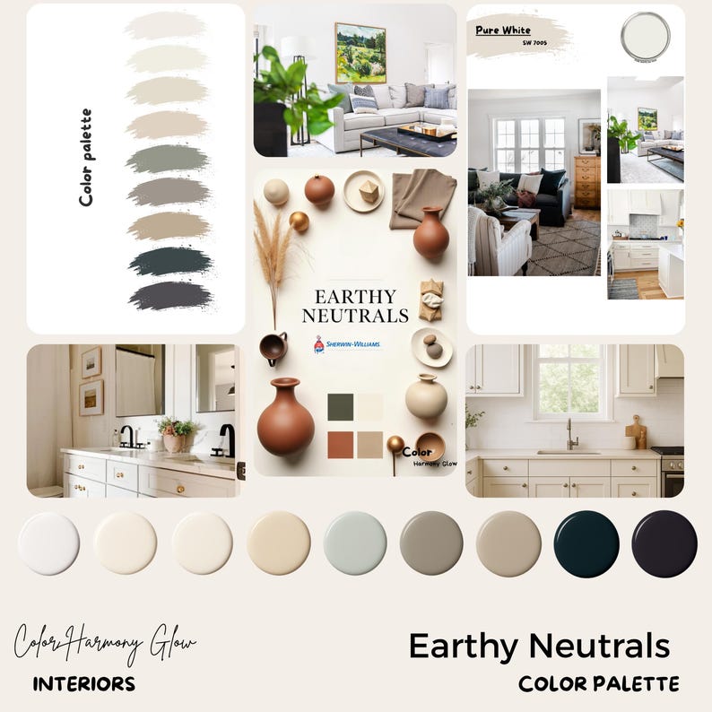 Earthy Neutrals Whole House Color Palette | Sherwin Williams (digital ...