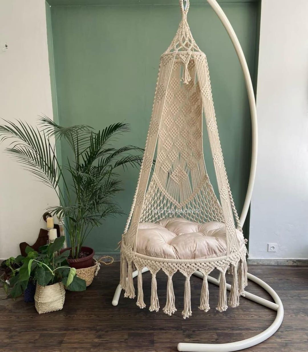Handmade Hammock Macrame Swing Macrame Hanging Chair Macrame Porch ...