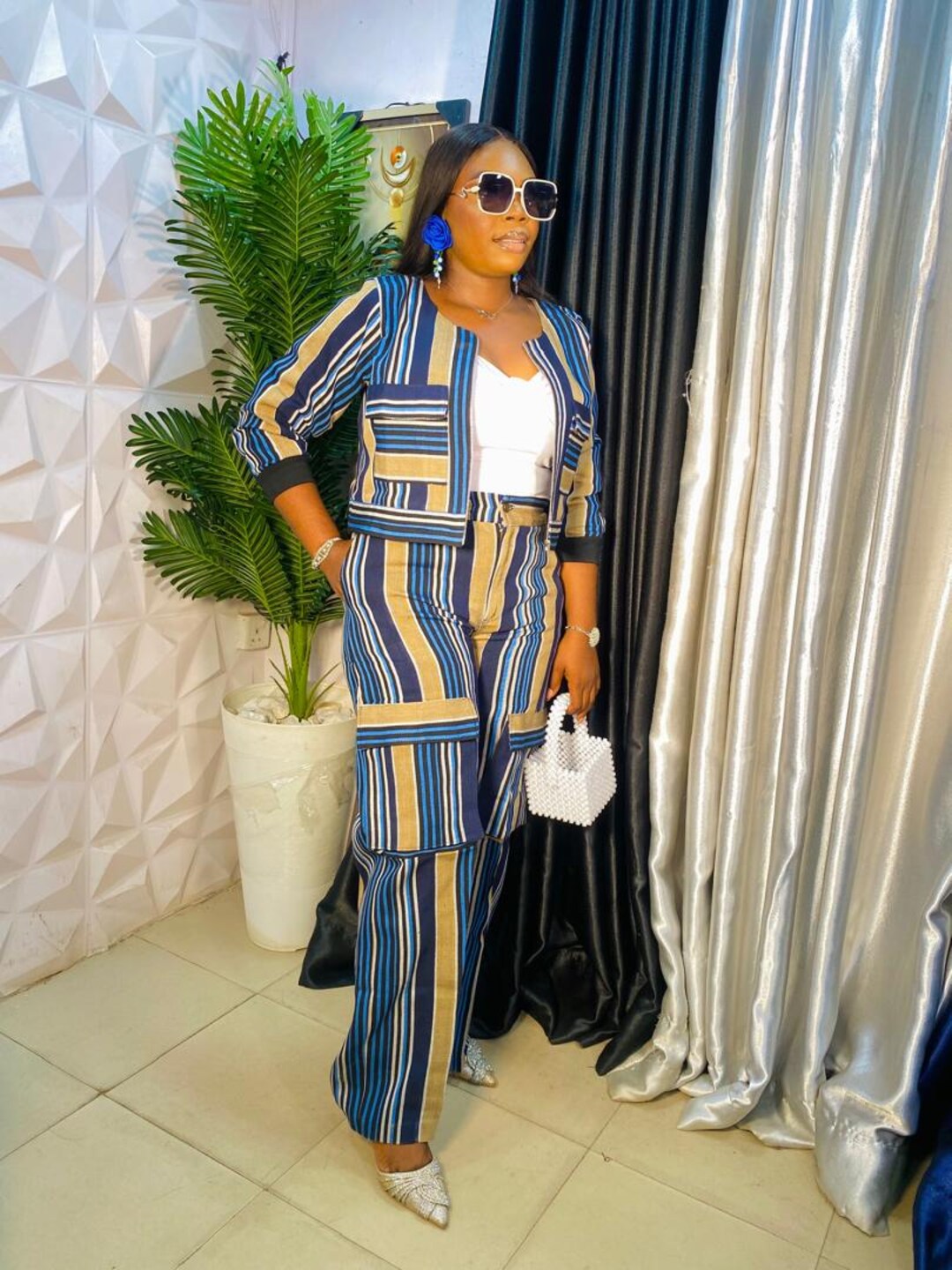 Aso Oke Cargo Pant and Jacket Set: Elegant African High-class Dress - Etsy