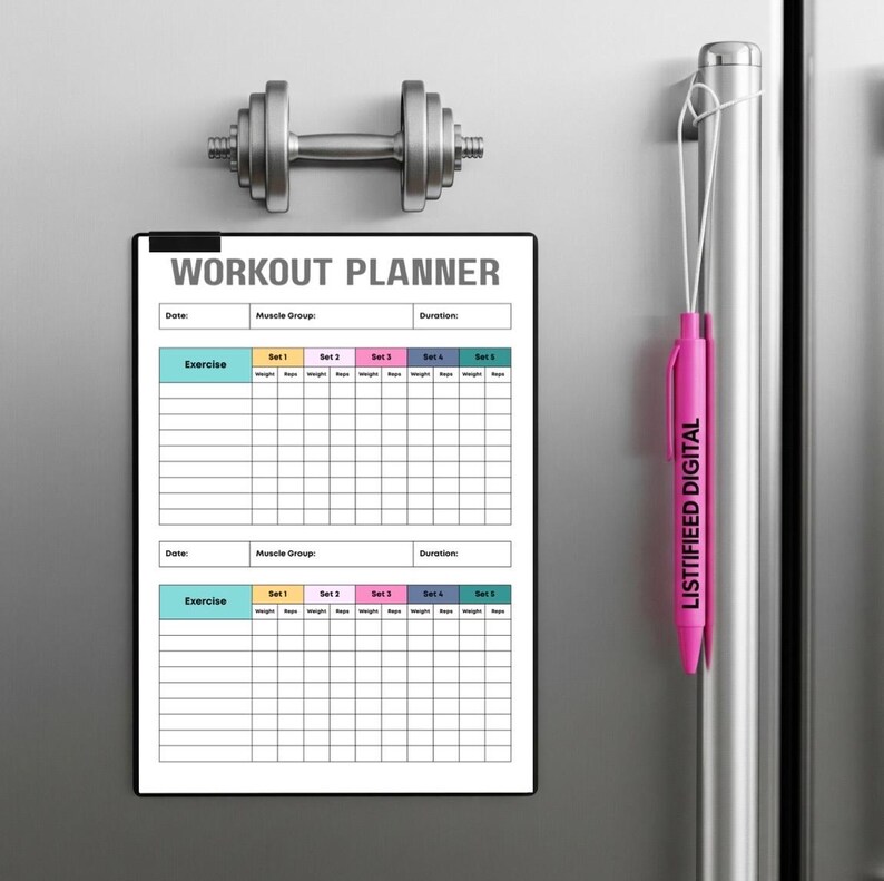 Workout Planner PDF | Printable/fillable Exercise Log | Daily Gym ...