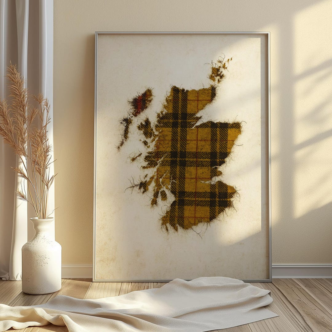 Scotland Map Macleod Clan Tartan Print Wall Art - Etsy