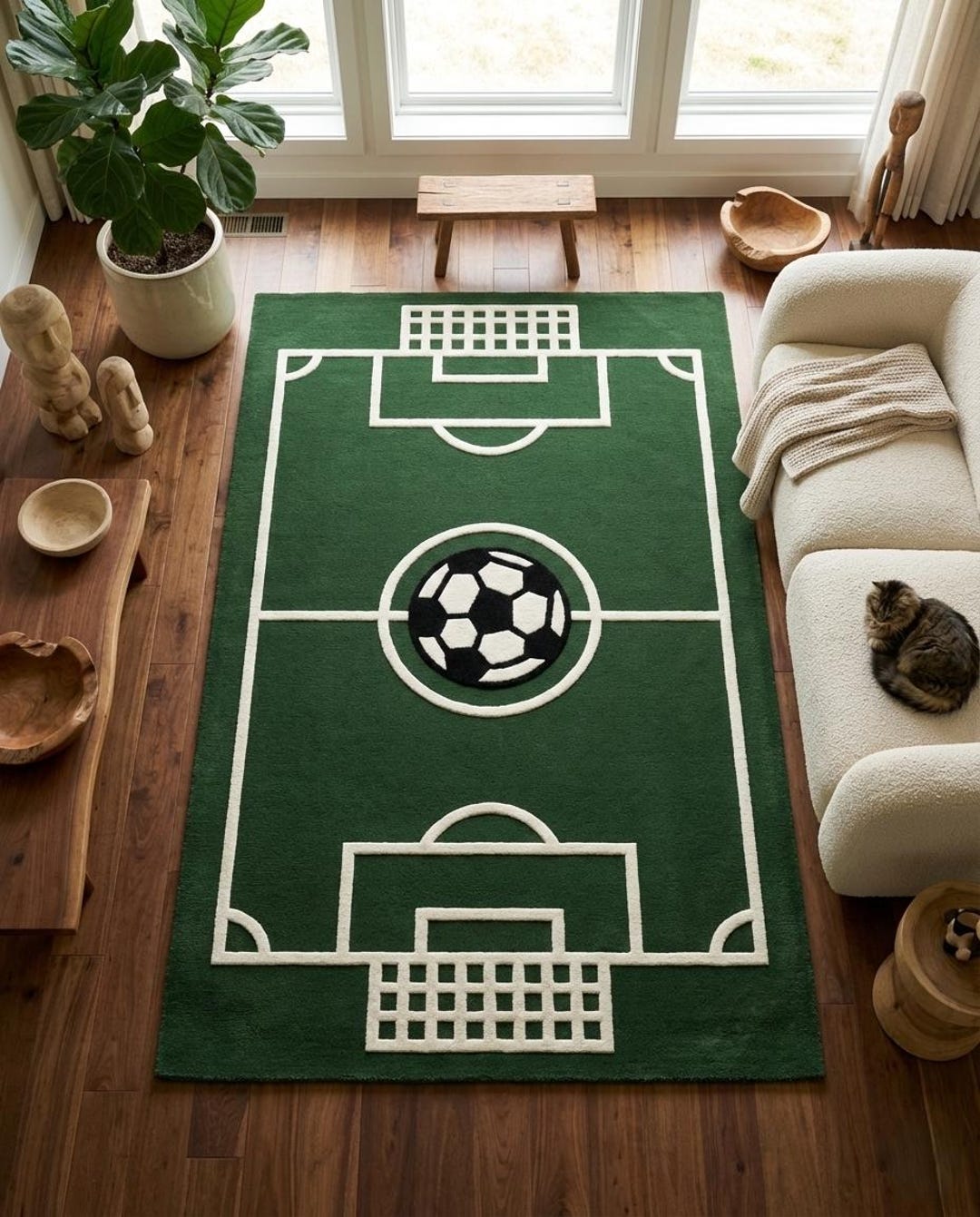 Hand-tufted Wool Soccer Field Rug – 3D Kids Playroom Carpet - Etsy