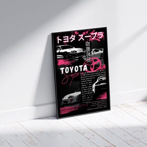 Toyota Supra MK4 Digital Poster - JDM Legendary Sports Car Wall Art ...