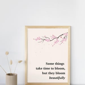 Some Things Take Time to Bloom Printable Wall Art - Self-care Reminder ...