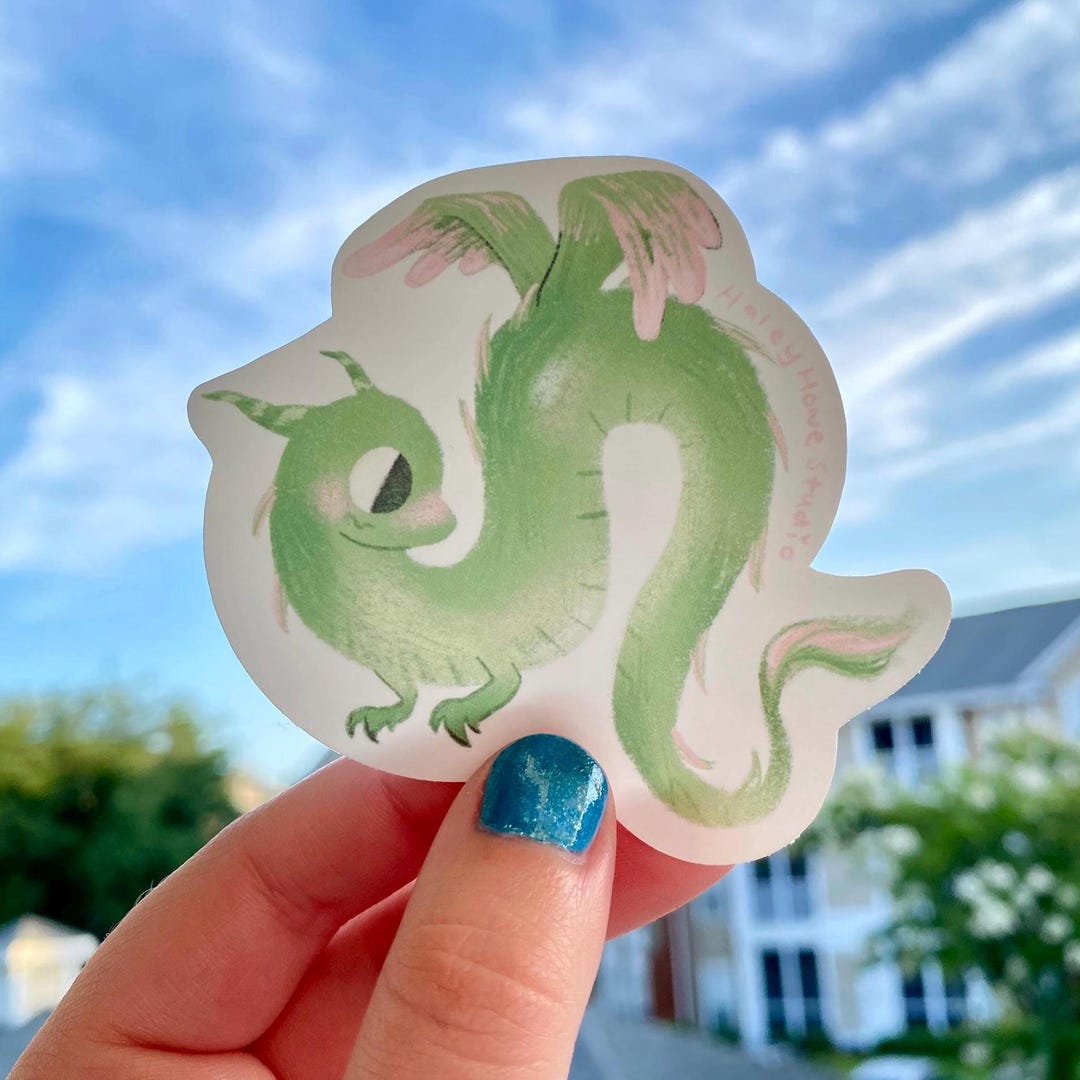 Cute Flying Dragon Sticker -glossy Vinyl Sticker for Laptop, Water ...