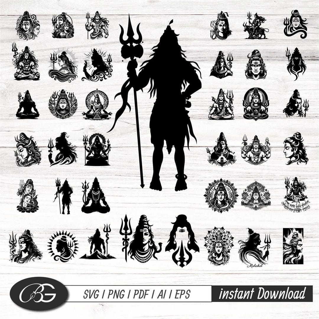 Lord Shiva SVG PNG Bundle, Aum Namah Shivay Cut File, Svg, Png, Hindu ...
