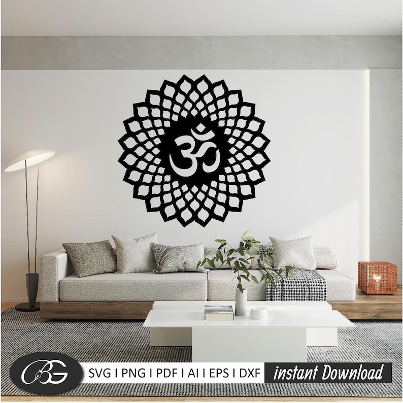 Aum Symbol SVG DXF Bundle, CNC Meditation Wall Art (digital Download ...