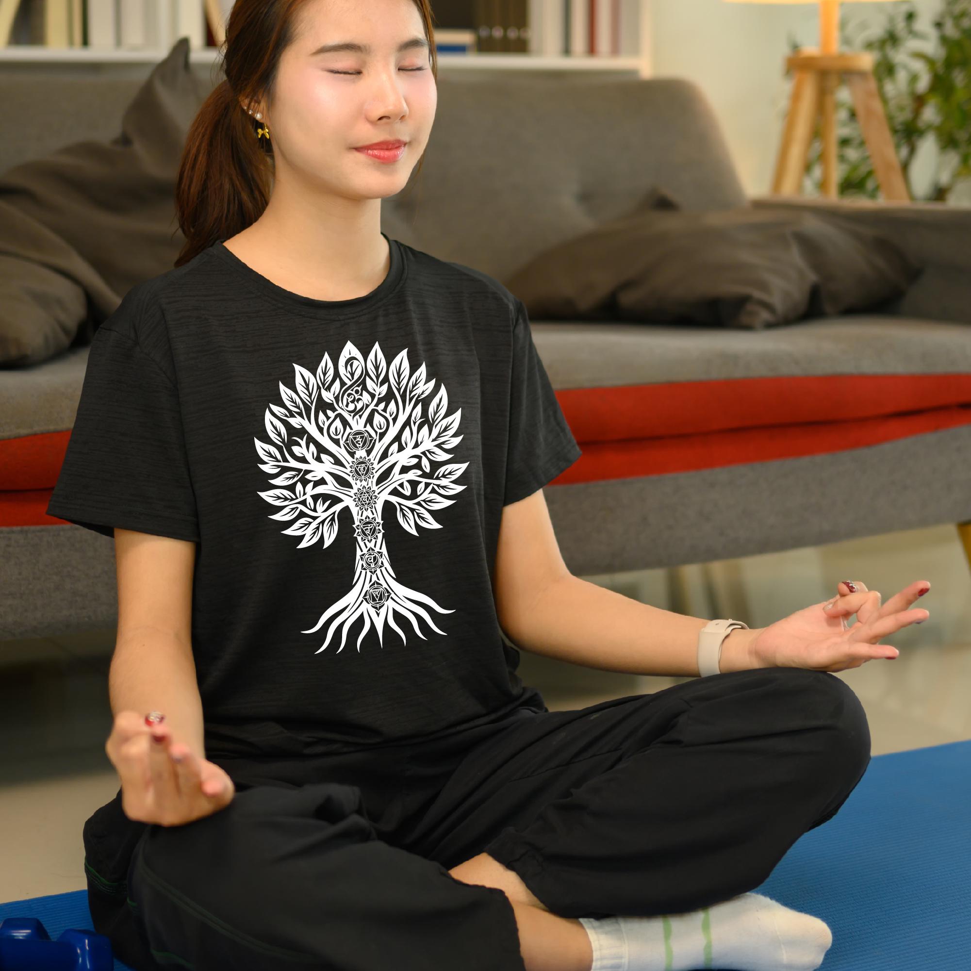 7 Chakras Tree SVG Namaste Clipart, Yoga SVG, Chakra Symbols SVG ...