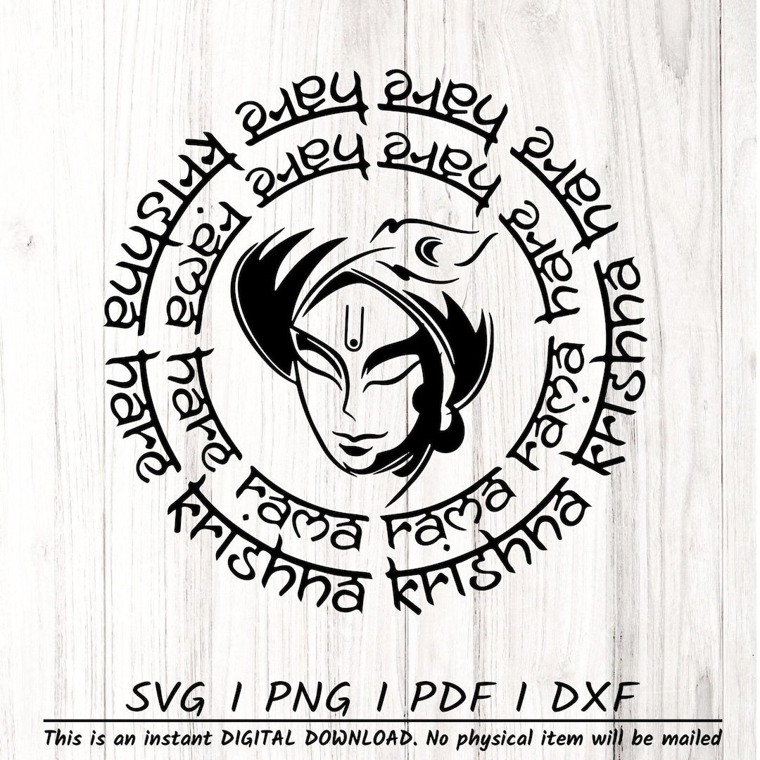 Lord Krishna SVG, Hindu God, Hare Krishna Mantra (digital Download) - Etsy