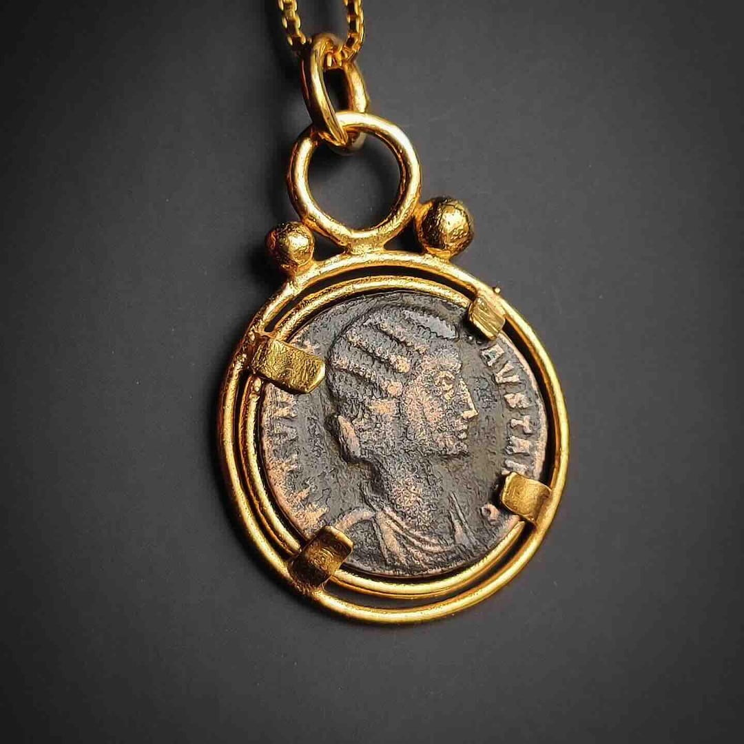 SPQR Pendant With Authentic Roman Coin | Certificate of Authenticity ...