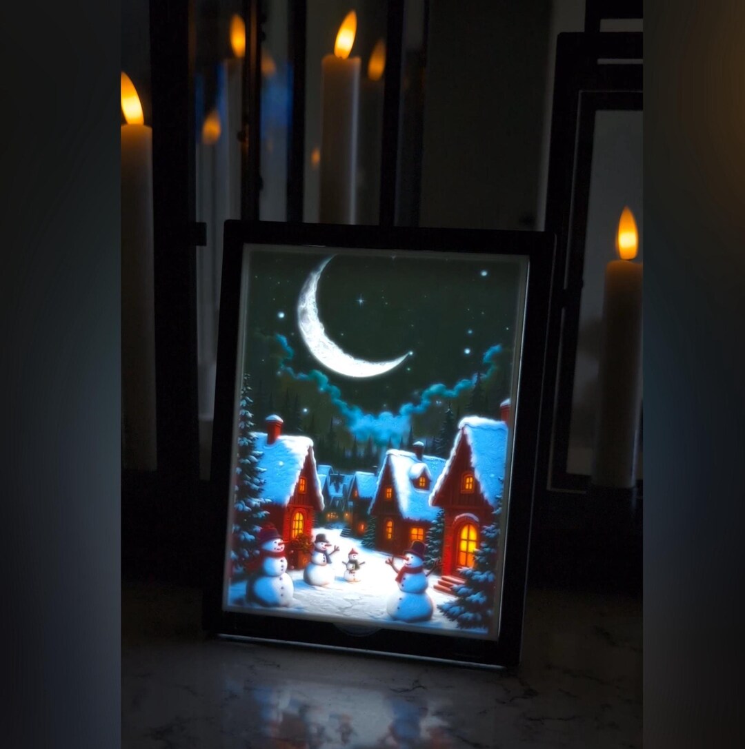 Winter Cabin Lithophane – 3D Printed Holiday Color Light Panel - Etsy