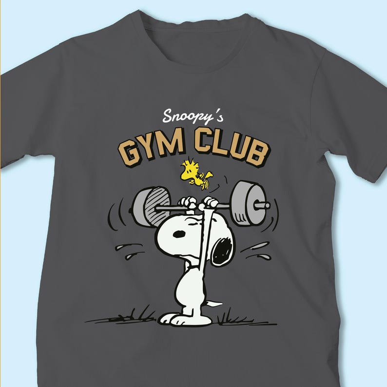 Snoopy Gym Shirt | Funny Workout Tee | Peanuts Fitness T-shirt | Cute ...