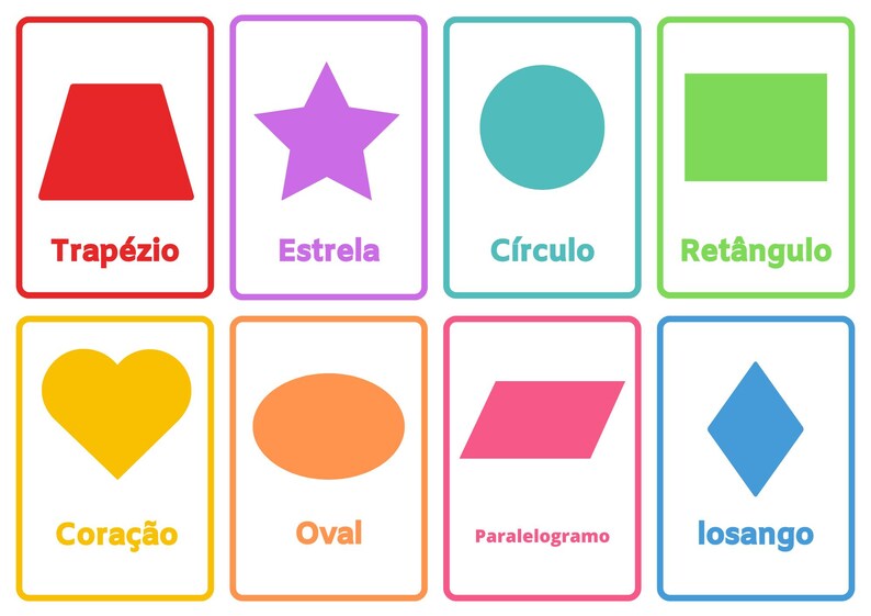 Colorful Geometric Shapes Flashcards | Educational Activity for Kids ...