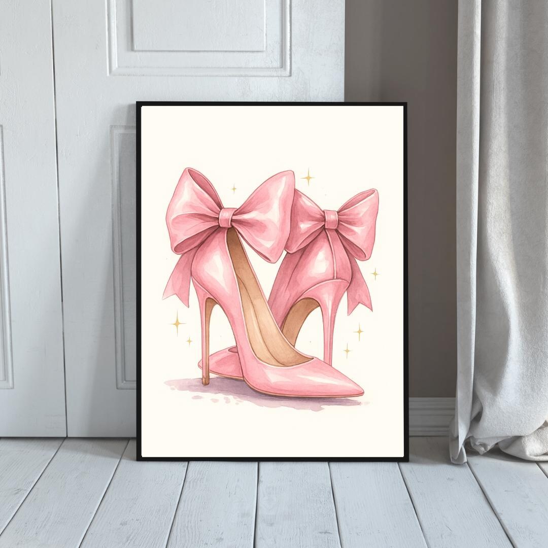 Pink Stiletto Print, Pink Heel Poster, Trending Girl's Room Wall Art - Etsy