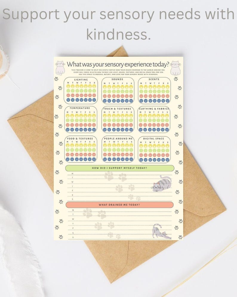 Sensory Experience Tracker – Printable Daily Sensory Log for ...