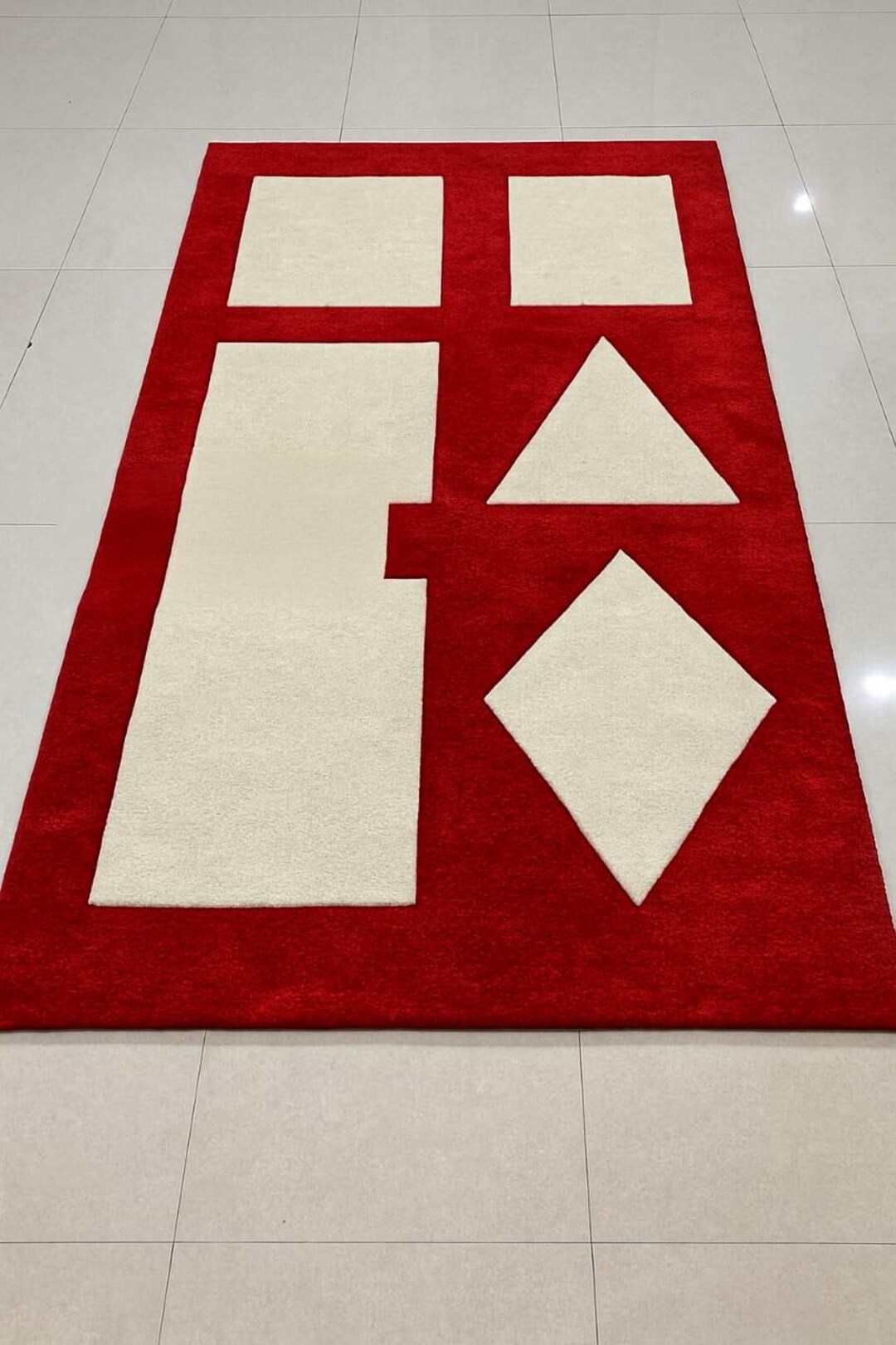 New Solid Red Abstract Rugs Handmade Rugs Modern Rugs Hand Tufted Rugs ...