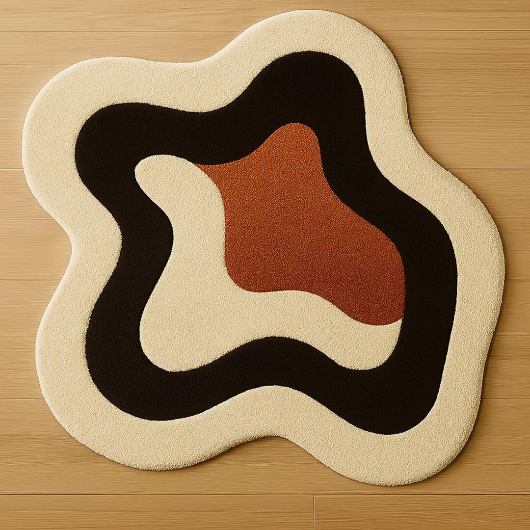 Irregular Shaped Hand-tufted Modern Abstract Rug 100% Wool Rug for ...