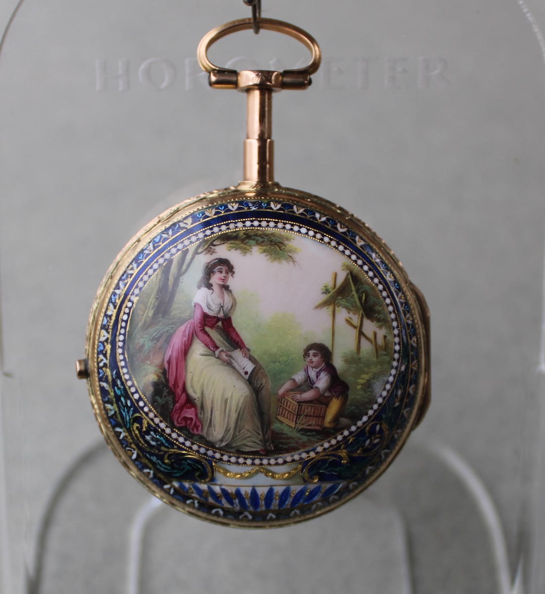 Antique 20k Solid Gold Pearl Enamel Repeater Verge Fusee Pocket Watch ...
