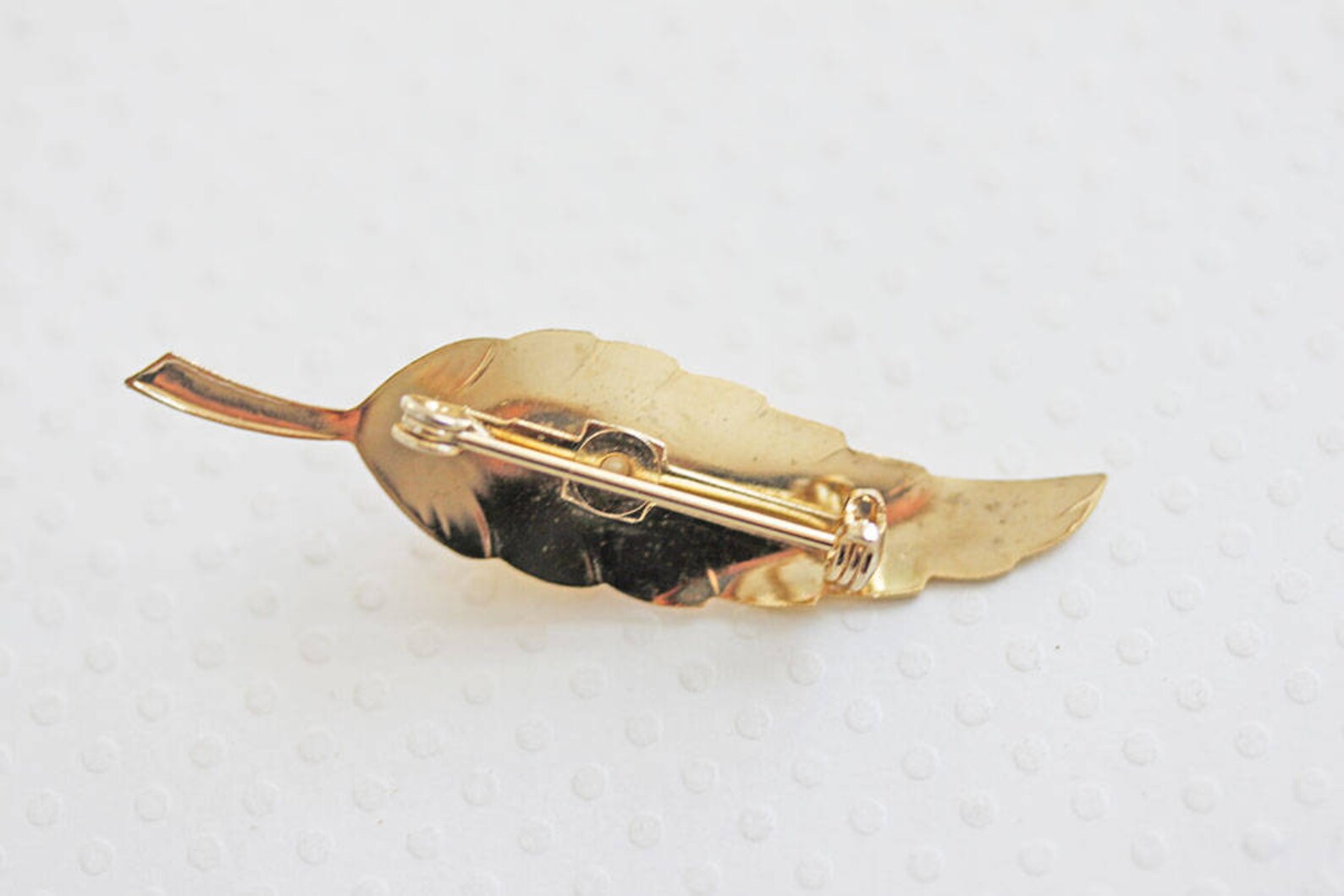 Vintage Leaf Brooch Gold Pearl Leaf Pin 60's Leaf Jewelry Madman ...