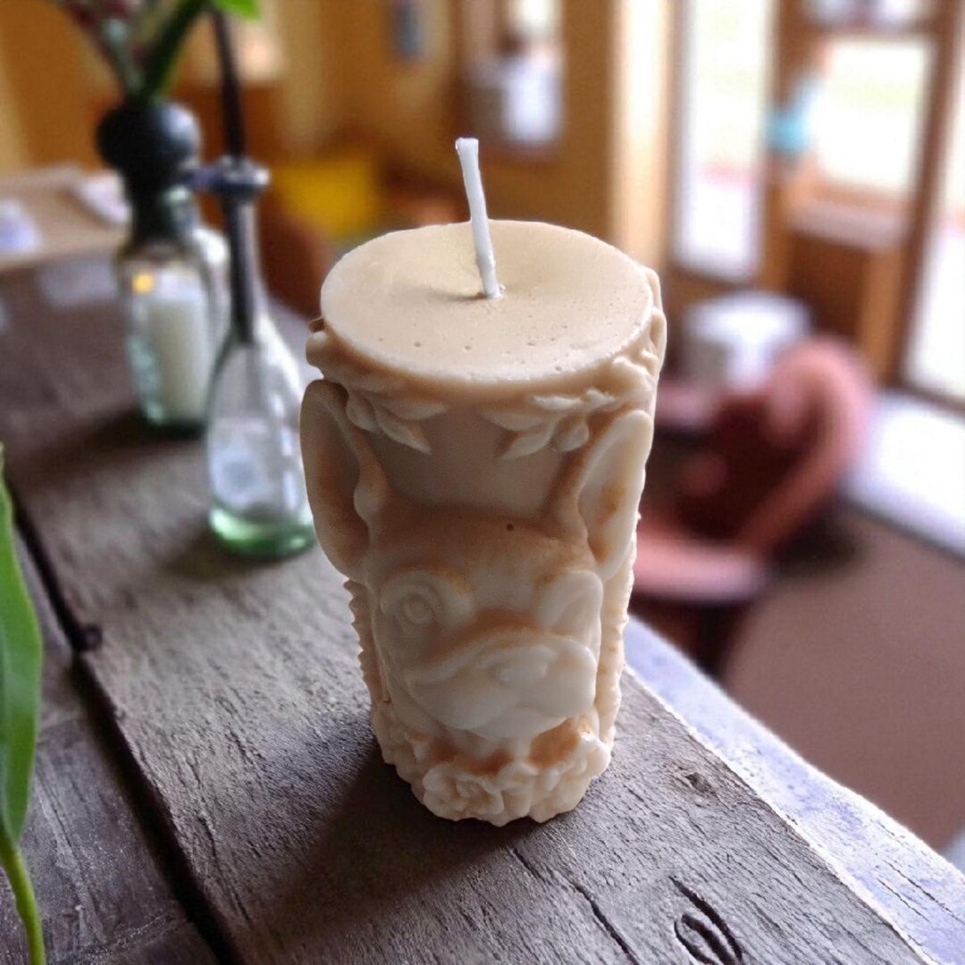 Pillar French Bull Dog Scented Candle - Etsy