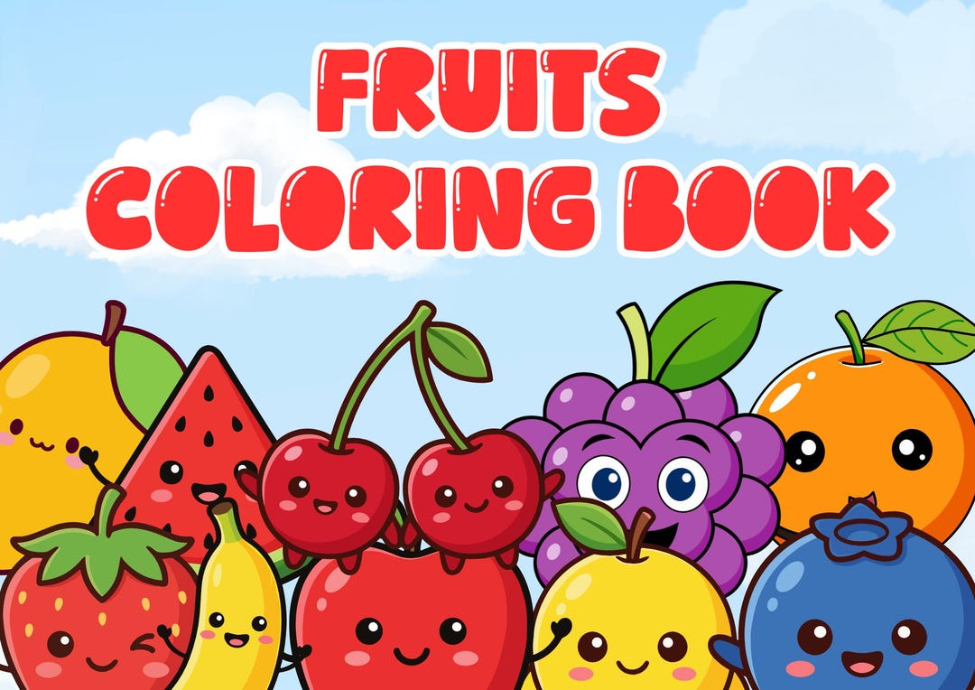 Fun Fruits Coloring Book for Kids – Printable Activity Pages (PDF ...