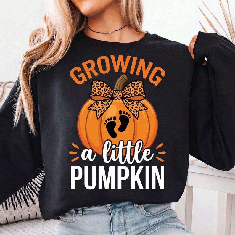 Leopard Bow Pumpkin Pregnancy Announcement PNG, Fall Baby Reveal ...