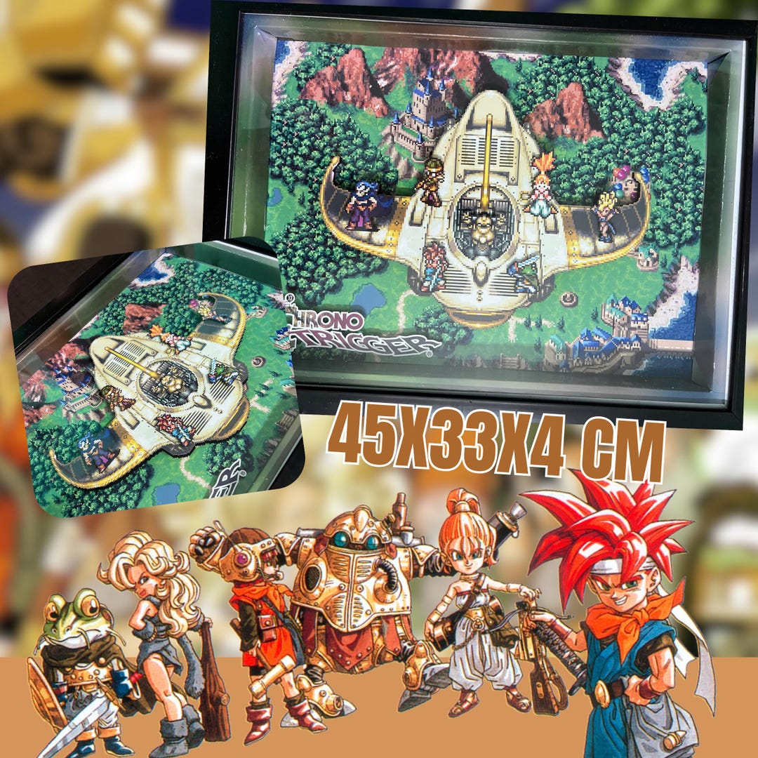 Chrono Trigger Shadow Box Art: Retro Game 3D Frame (45x33 Cm), Shadow ...