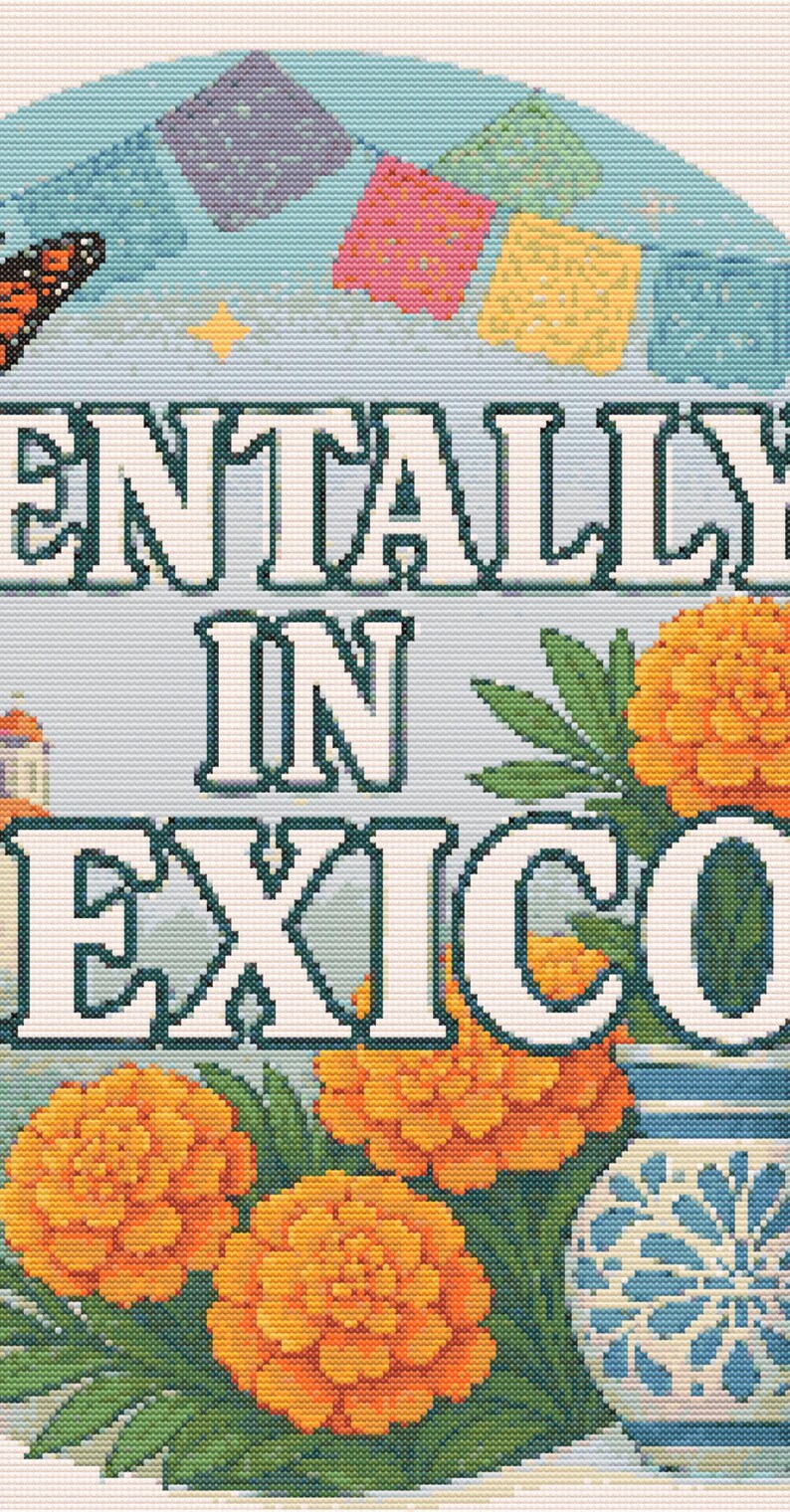 Mexico Cross Stitch Pattern – Mentally in Mexico Embroidery PDF ...