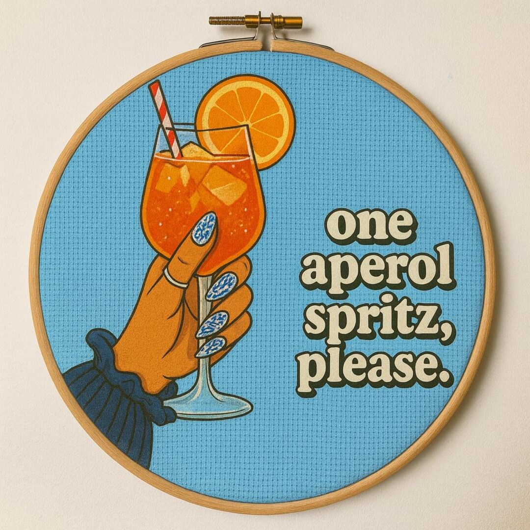 Aperol Spritz Cross Stitch Pattern PDF – Funny Cocktail Embroidery ...