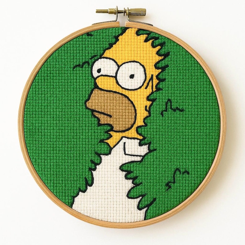 Homer Simpson Bush Hedge Meme Cross Stitch Pattern PDF – Funny Simpsons ...