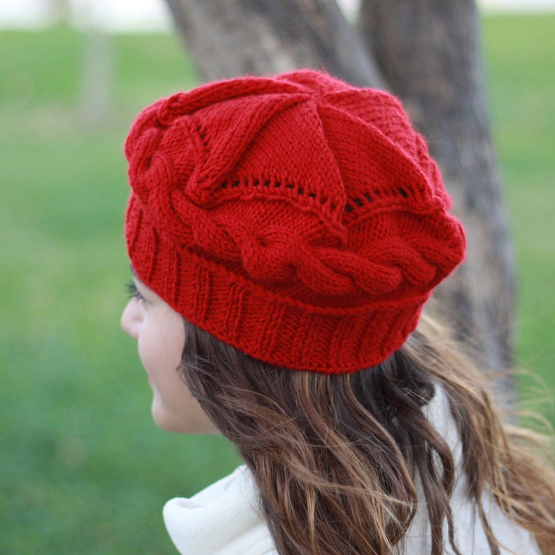 Red Knit Hat - Etsy